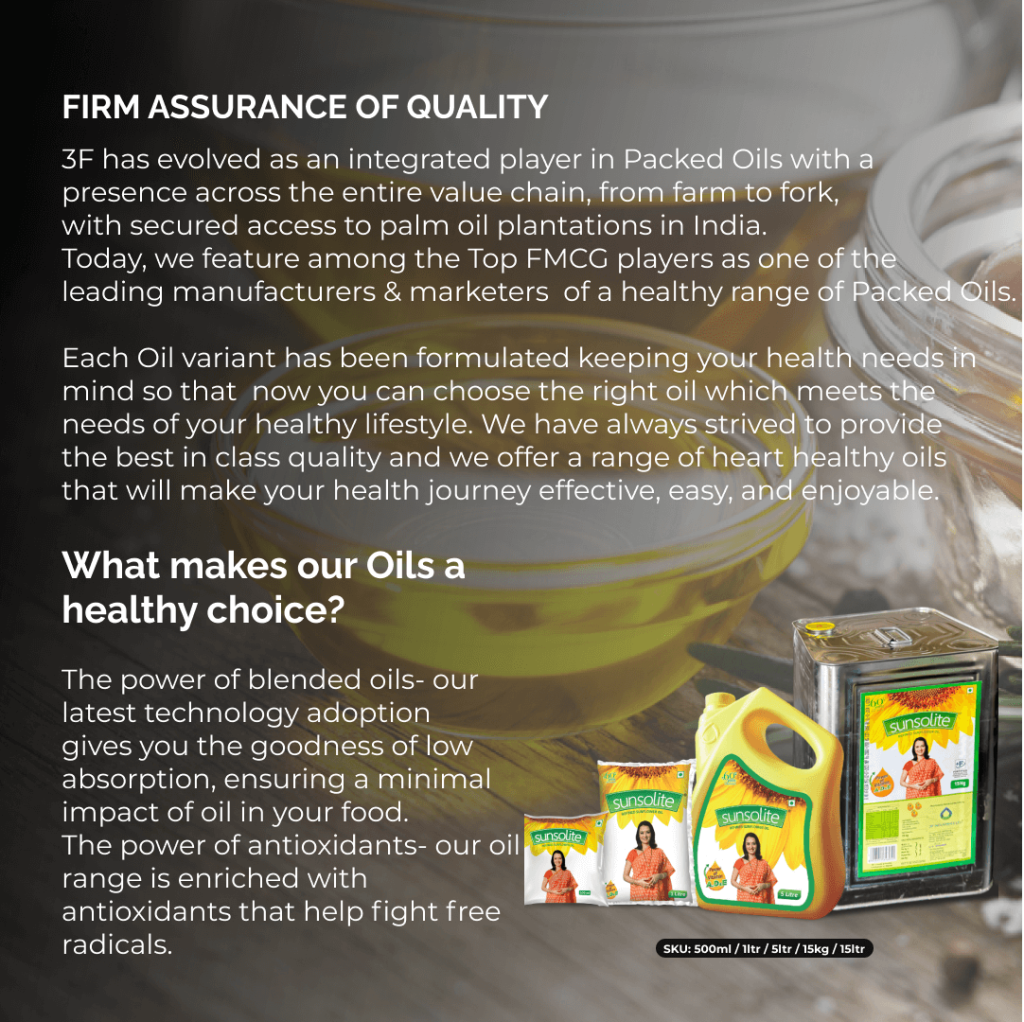 Edible Oil Manufacturers | Sunflower & More | 3F Industries