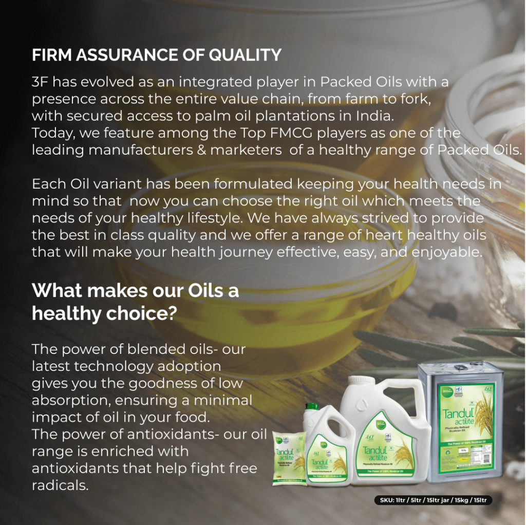 Edible Oil Manufacturers | Sunflower & More | 3F Industries